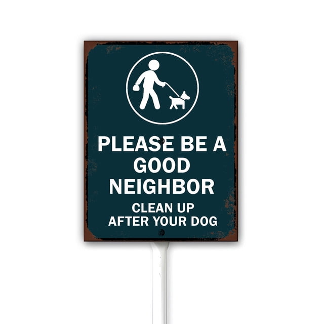 Rustic Style No Pooping Dog Signs for Yard, Be a Good Neighbor Signs ...