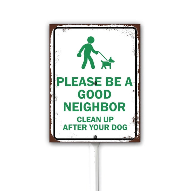 Rustic Style No Pooping Dog Signs for Yard, Be a Good Neighbor Signs ...