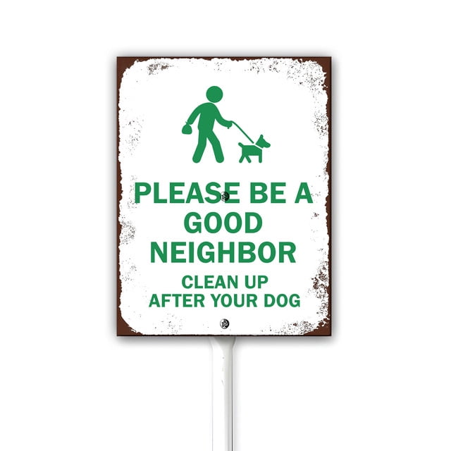 Rustic Style No Pooping Dog Signs for Yard, Be a Good Neighbor Signs ...