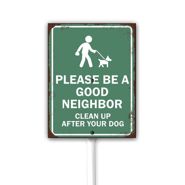 Rustic Style No Pooping Dog Signs for Yard, Be a Good Neighbor Signs ...