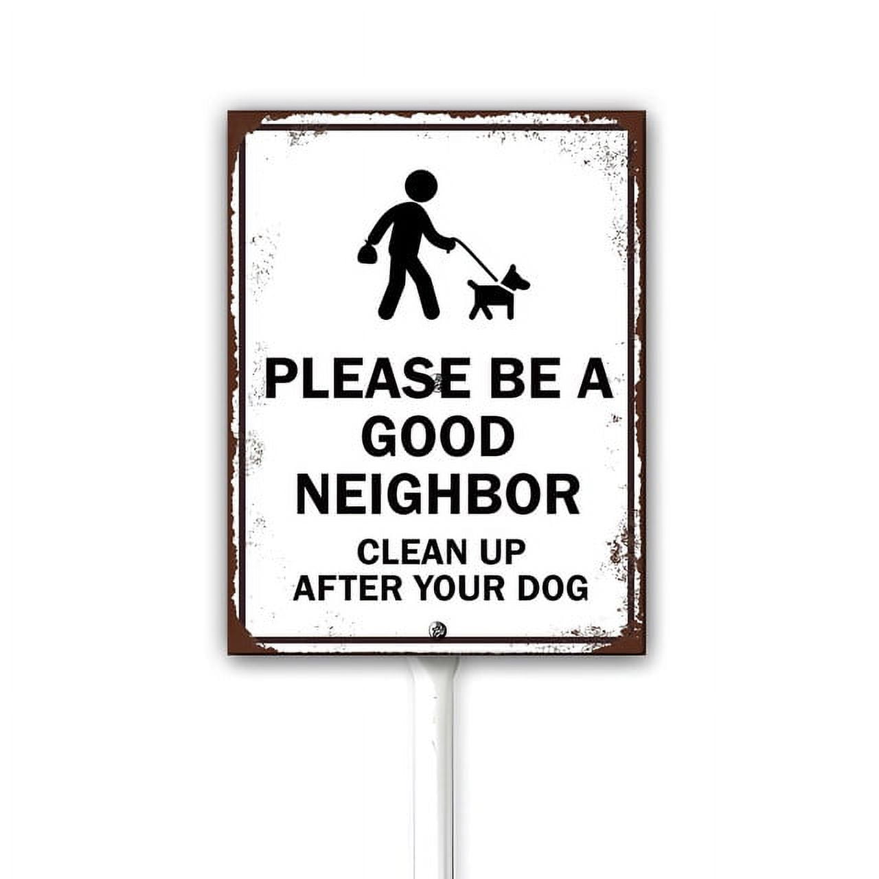 Rustic Style No Pooping Dog Signs for Yard, Be a Good Neighbor Signs ...
