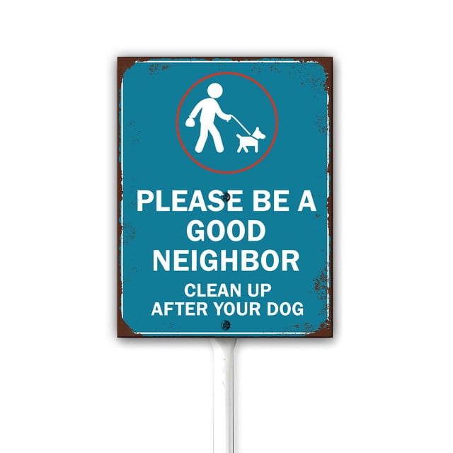 Rustic Style No Pooping Dog Signs for Yard, Be a Good Neighbor Signs ...