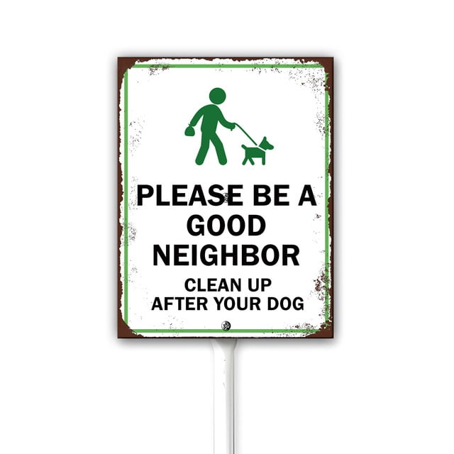 Rustic Style No Pooping Dog Signs for Yard, Be a Good Neighbor Signs ...