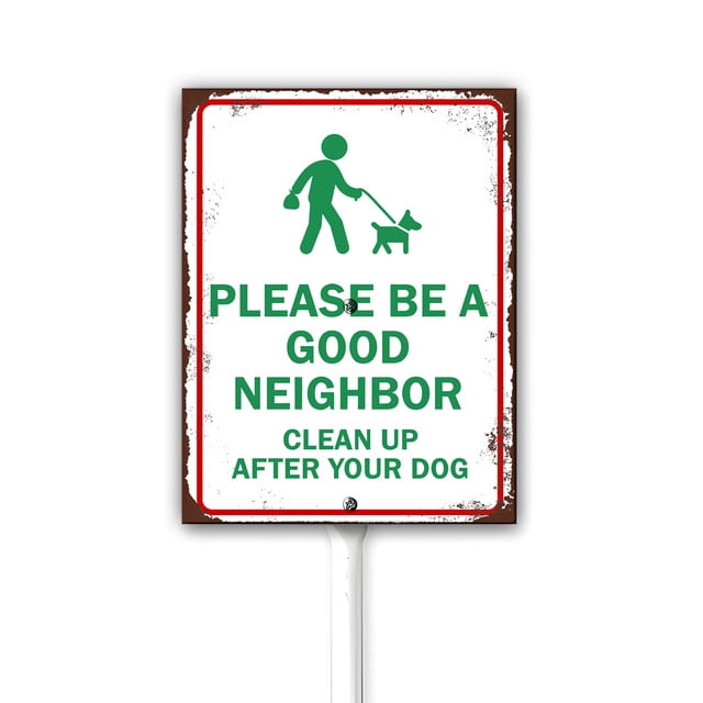 Rustic Style No Pooping Dog Signs for Yard, Be a Good Neighbor Signs ...