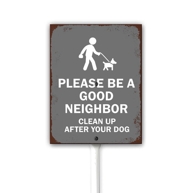 Rustic Style No Pooping Dog Signs for Yard, Be a Good Neighbor Signs ...