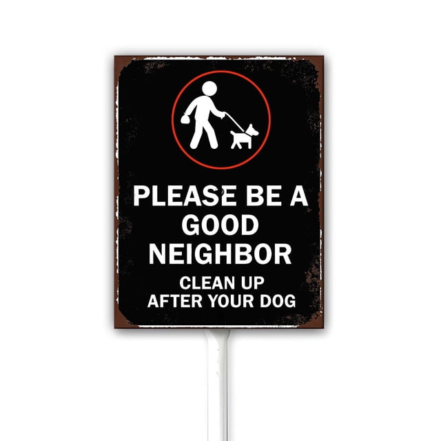 Rustic Style No Pooping Dog Signs for Yard, Be a Good Neighbor Signs ...