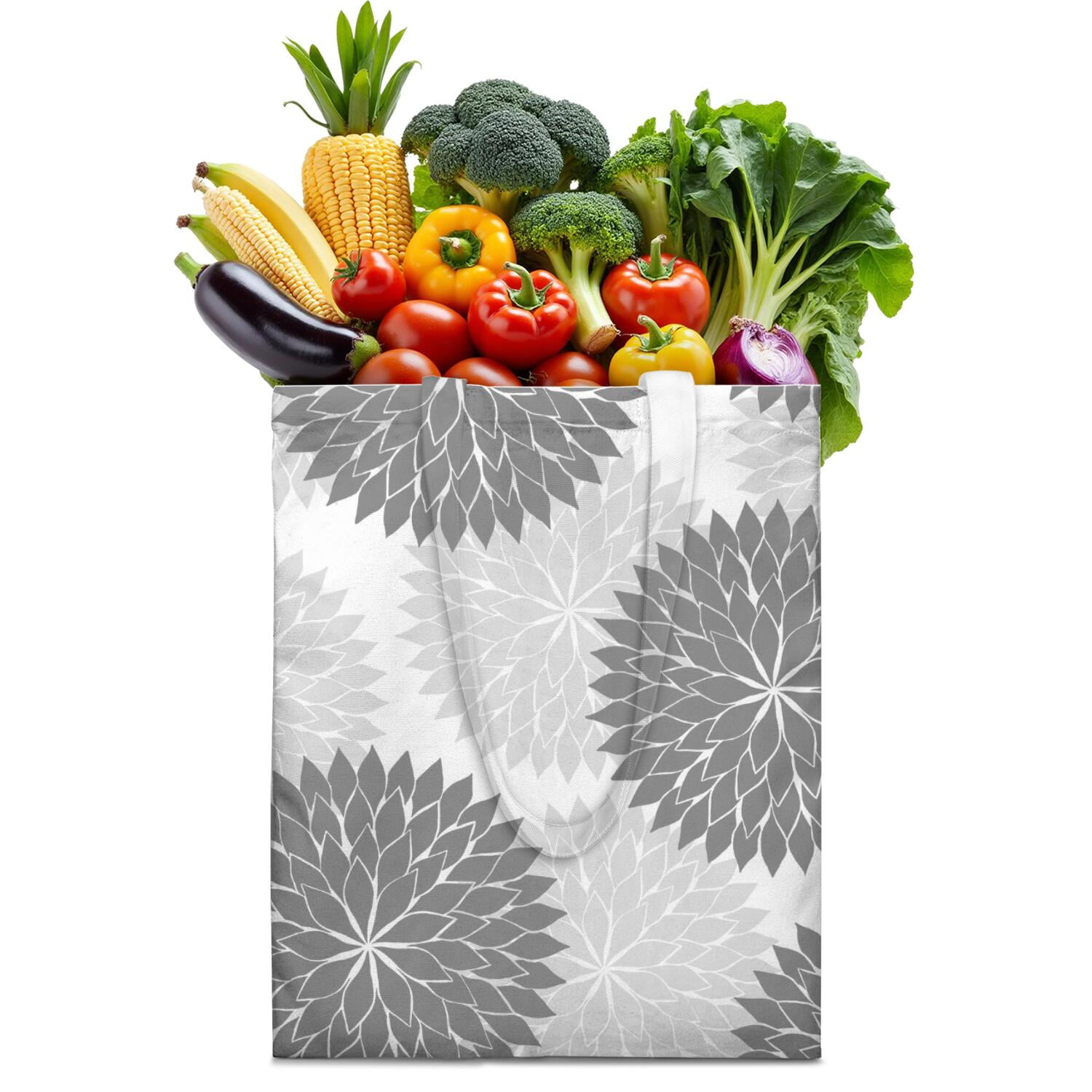 Rustic Style Nordic Stripes Fabric Grocery Bag - Machine Washable Eco ...