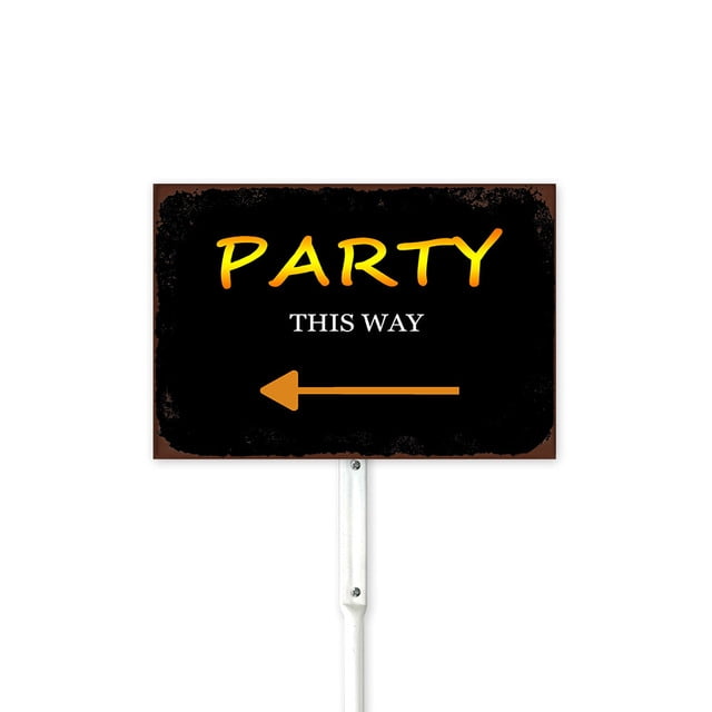 Rustic Style Party Signs with Stakes, Birthday Party This Way Sign With ...