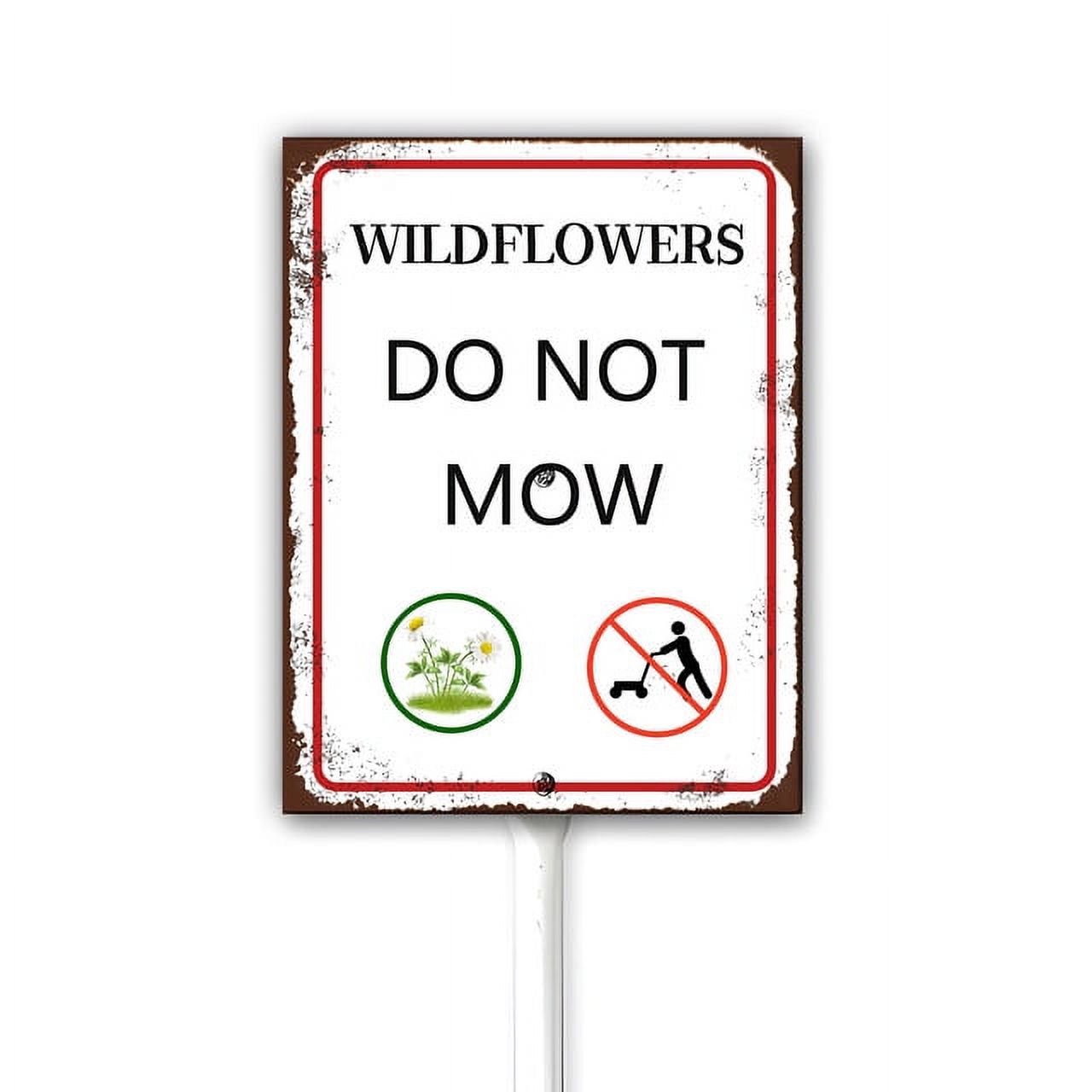 Rustic Style Please Do Not Mow, No Mow May Yard Sign 4.6X6Inch Durable ...