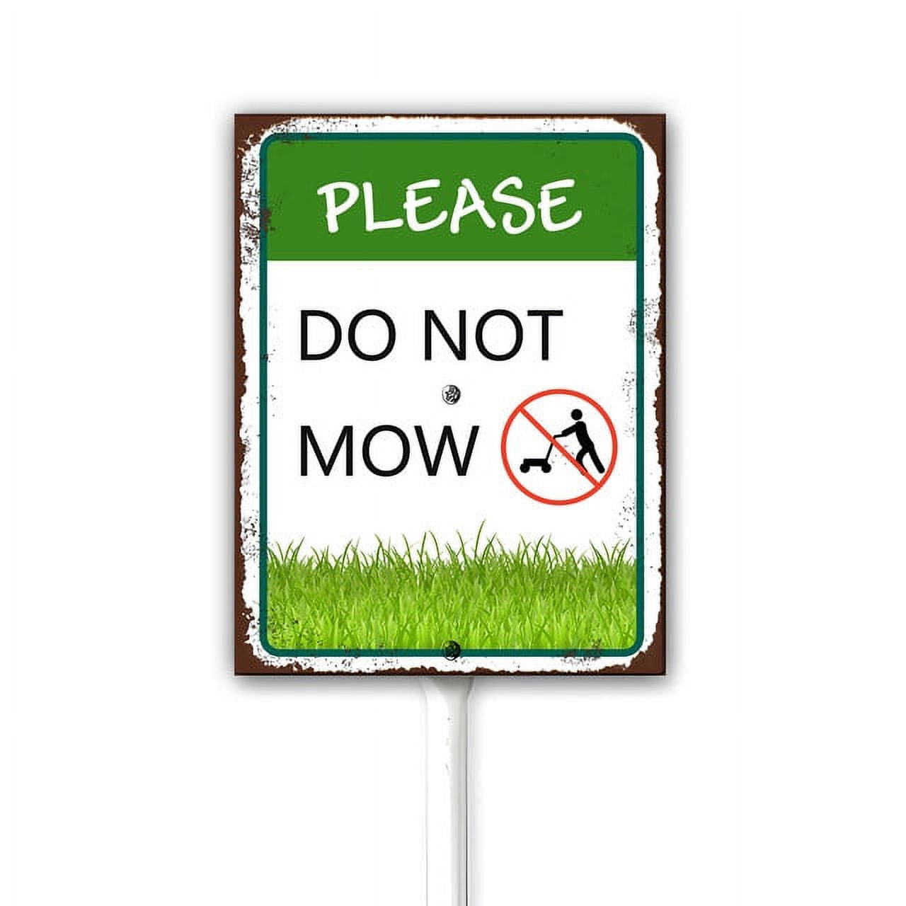 Rustic Style Please Do Not Mow, No Mow May Yard Sign Durable Aluminum Sign, UV Protected and ...
