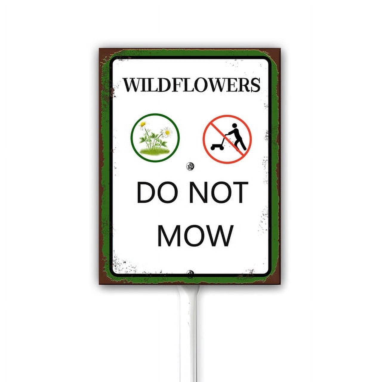 Rustic Style Please Do Not Mow, No Mow May Yard Sign 4.6X6Inch Durable ...