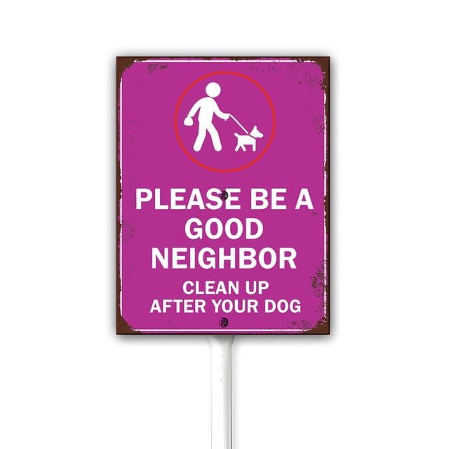 Rustic Style No Pooping Dog Signs for Yard, Be a Good Neighbor Signs ...