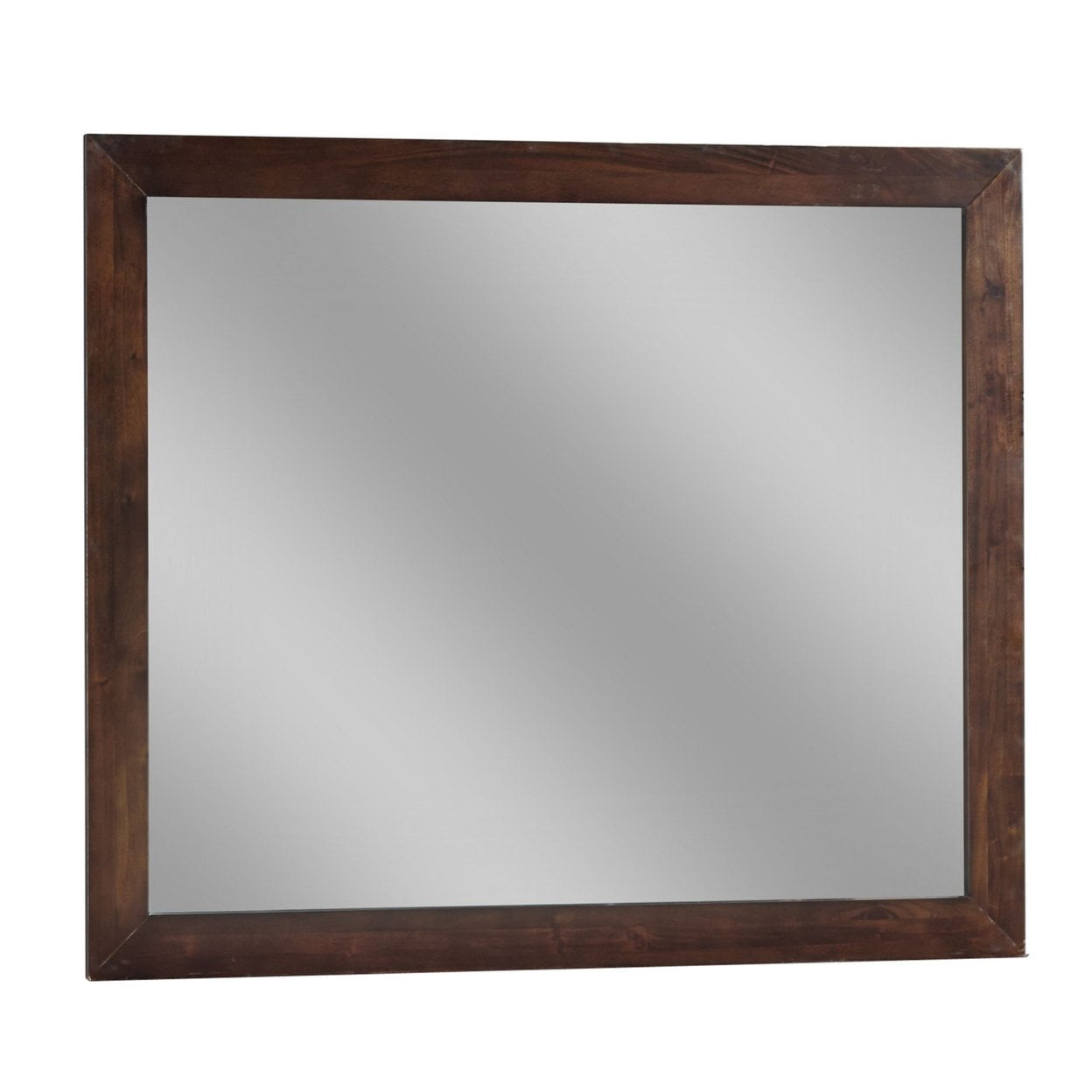 Rustic Style Rectangular Wooden Frame Dresser Mirror, Brown- Saltoro ...