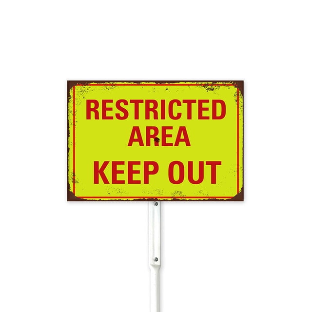 Rustic Style Restricted Area Sign, Keep Out Sign With Stake Rust Free ...