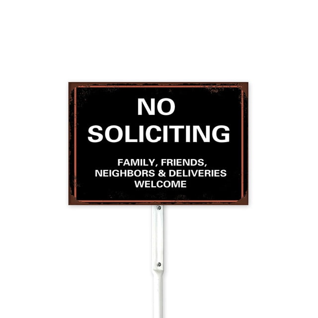 Rustic Style No Soliciting Sign Family Friends And Neighbors Welcome ...