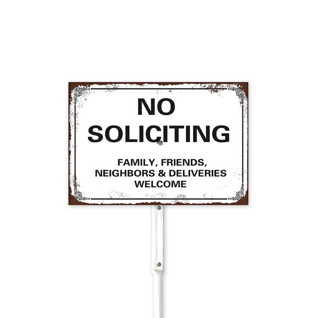 Rustic Style No Soliciting Sign Family Friends And Neighbors Welcome ...