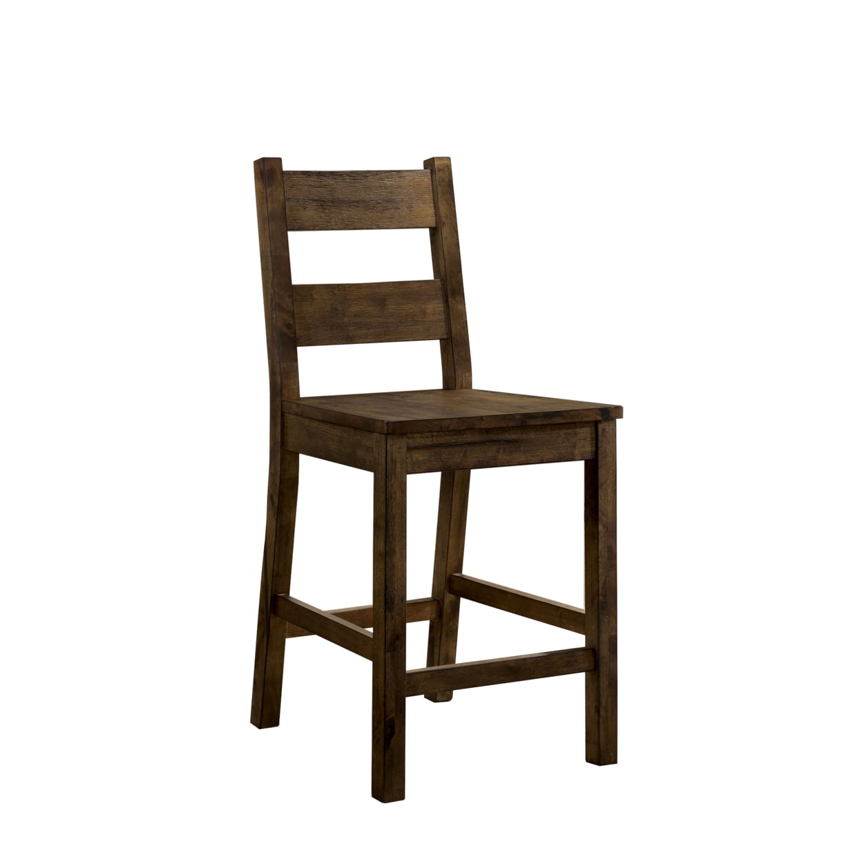 Rustic Style Solid Wood Counter Height Side Chair Brown Pack of Two ...