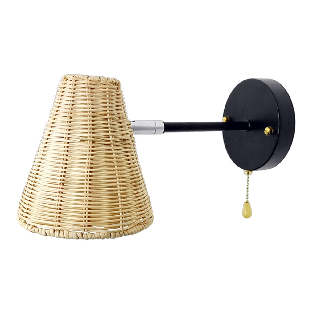 Rustic Style Wall Lamp Sconce Light Wicker Boho Chandelier Fixture ...