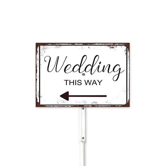 Rustic Style Wedding Direction Arrow Signs with Stakes, 8X12InchWedding ...