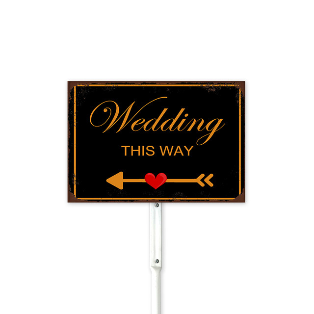 Rustic Style Wedding This Way Lawn Signs Direction Arrow Lawn Yard ...
