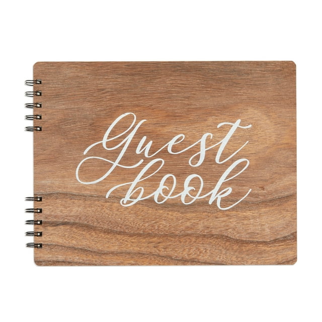 Rustic Wooden Guest Book for Wedding, Bridal, Baby Shower, Quinceanera ...