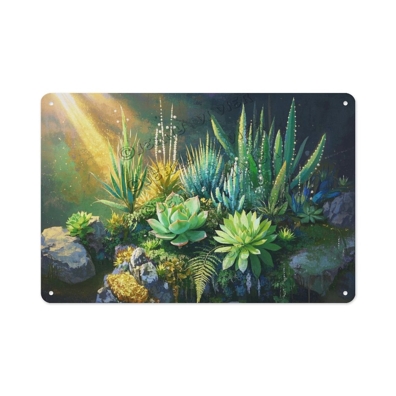Rustic Succulent Aluminum Sign for Indoor Plant Room, Office Wall ...