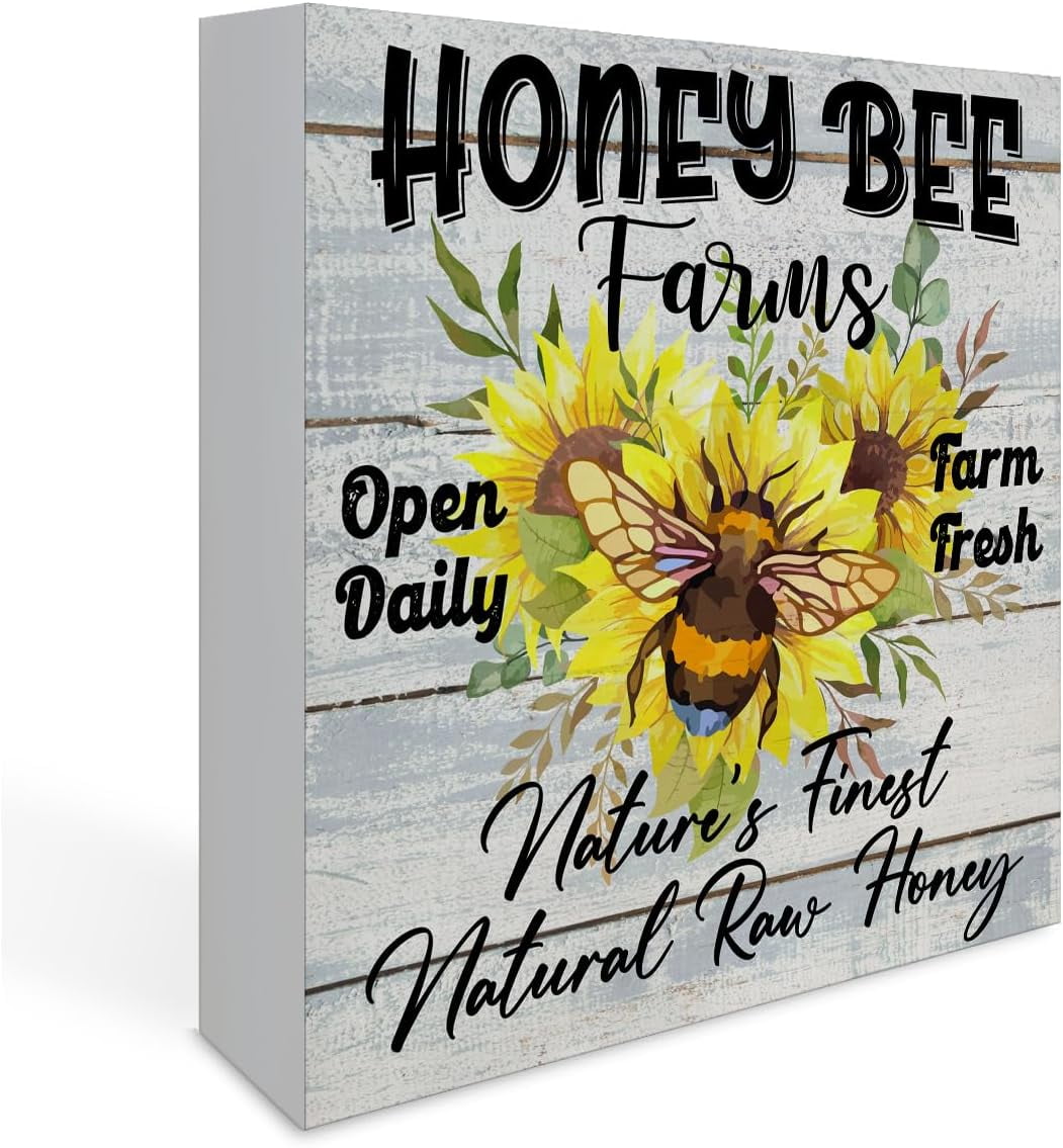 Rustic Summer Theme Wood Box Sign, Farmhouse Sunflower Artwork Decor ...