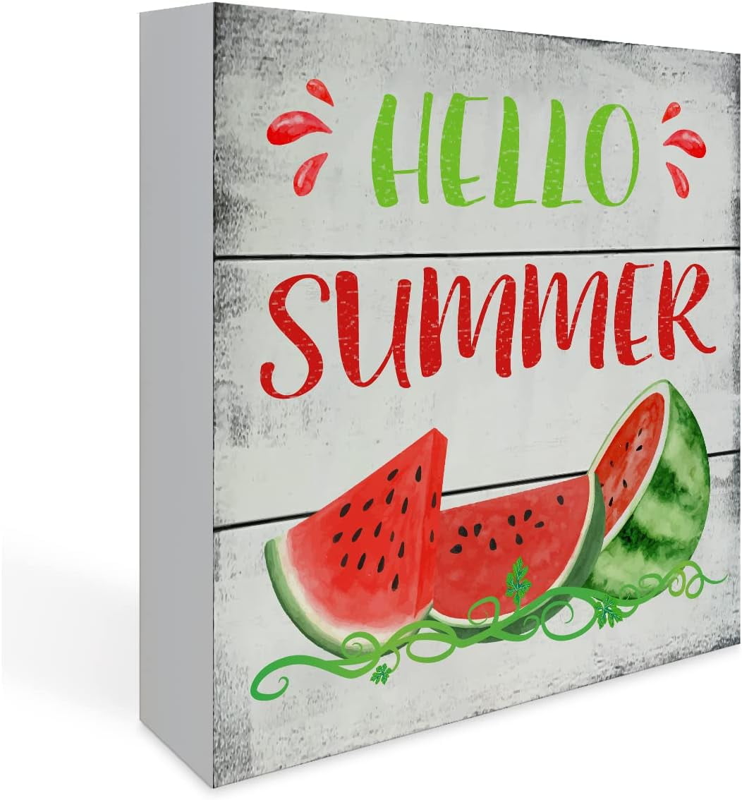 Rustic Summer Watermelon Wood Box Sign, Farmhouse Watermelon Artwork ...