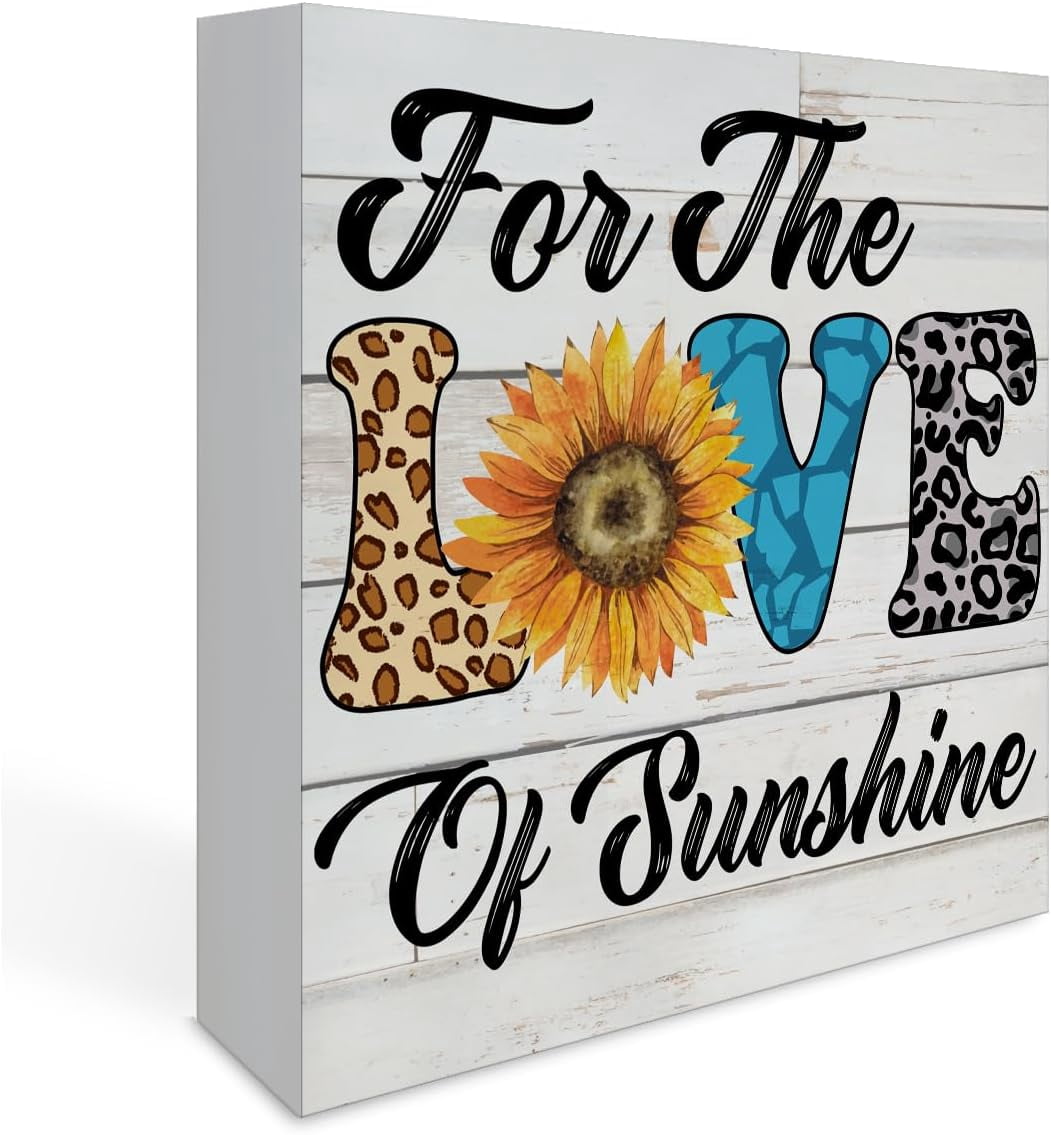Rustic Summer Wood Box Sign, Farmhouse for the Love of Sunshine Artwork ...