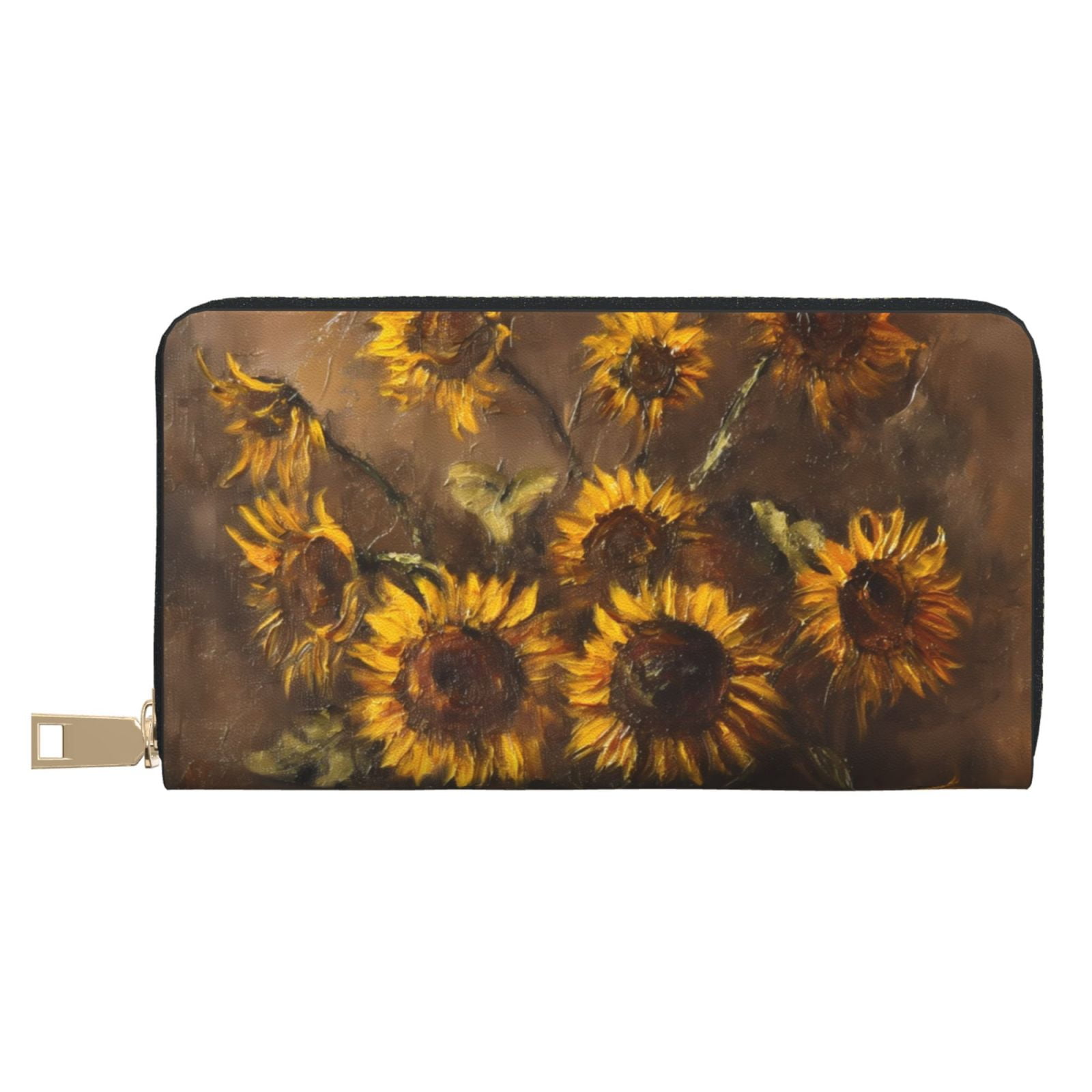 Rustic Sunflower Bouquet Wallet Women, Leather Bifold Multi Card Wallet ...