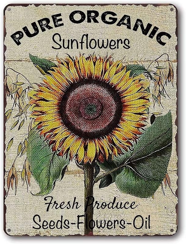 Rustic Sunflower Retro Vintage Metal Tin Bar Sign- Sunflower Pick Your ...