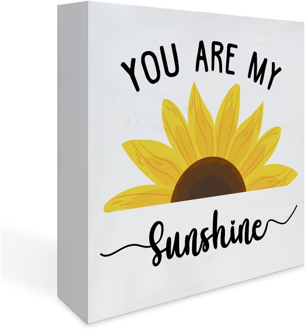 Rustic Sunflower Sunshine Wood Box Sign, Farmhouse Sunflower Artwork ...