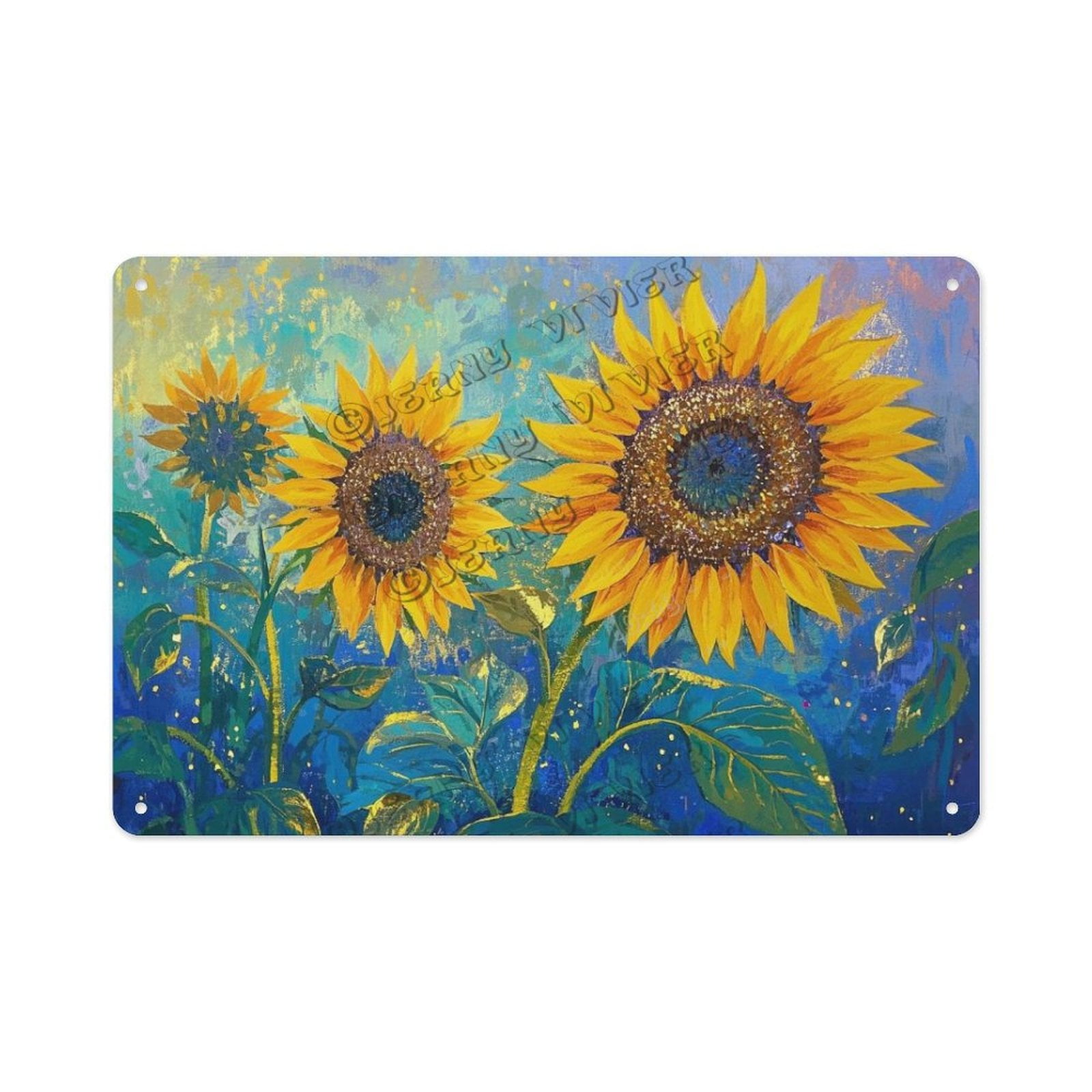 Rustic Sunflower Wall Art – 12x16 Inch Vintage Metal Tin Sign for ...