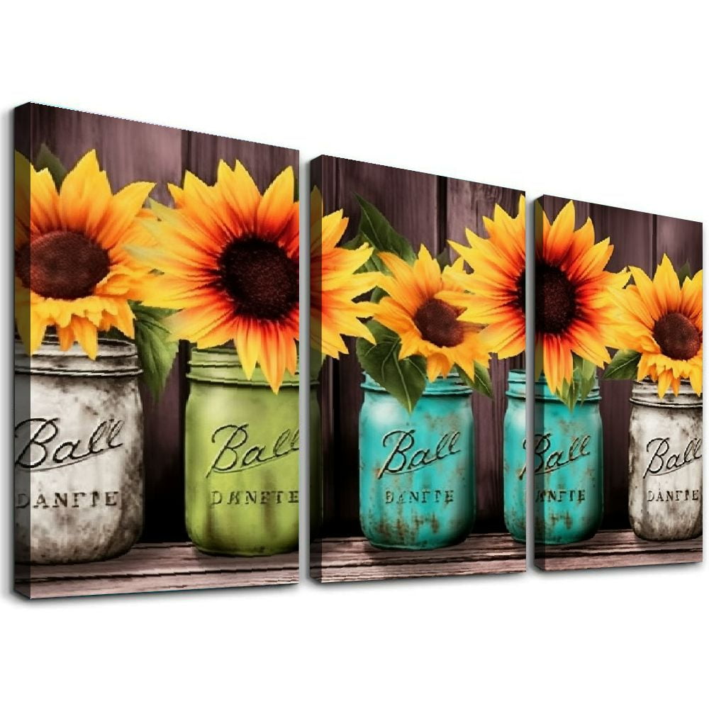 Rustic Sunflower Wall Art Country Sunflower Hummingbird Wall Decor ...