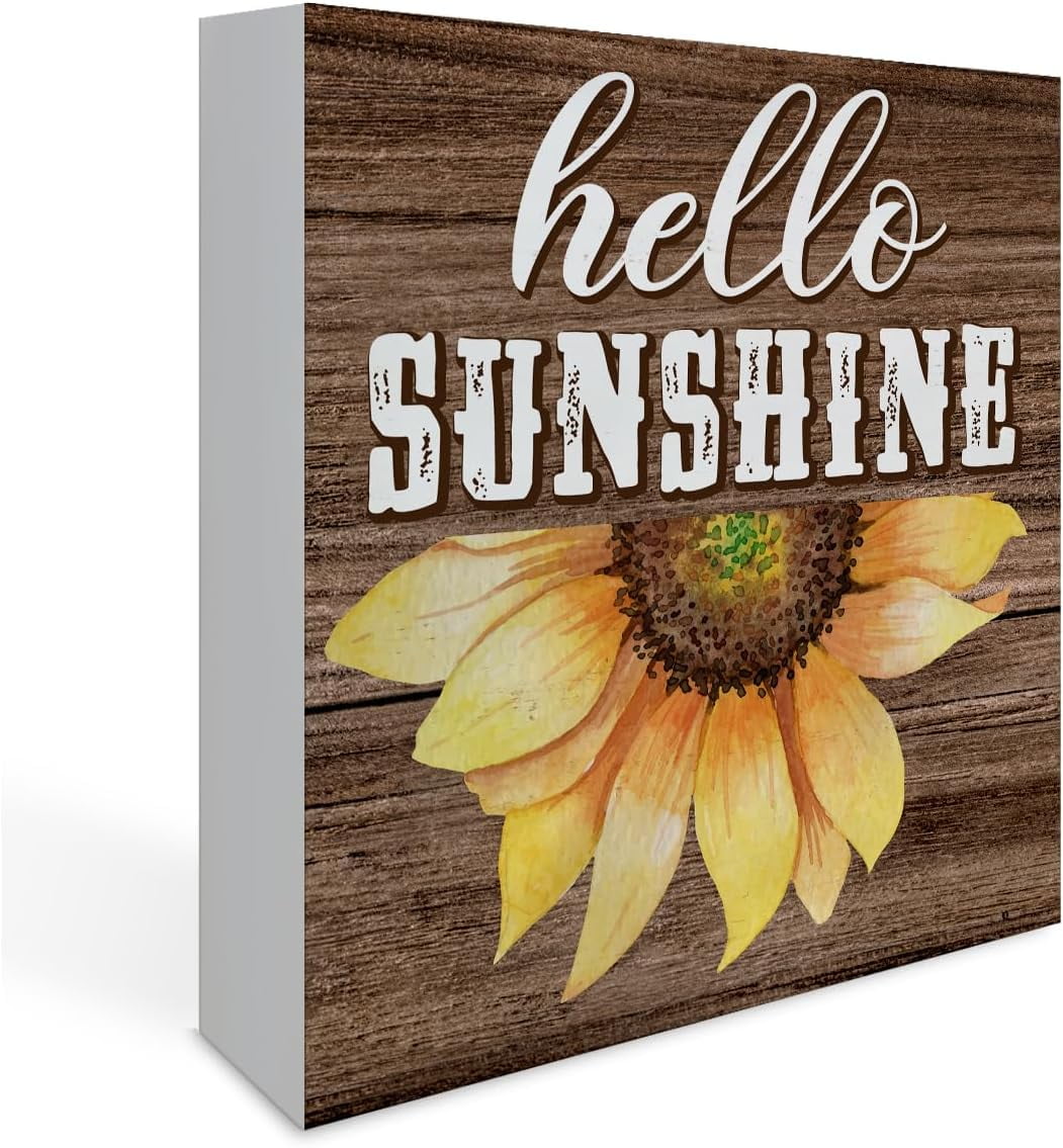 Rustic Sunshine Quote Wood Box Sign, Farmhouse Sunflower Artwork Decor ...