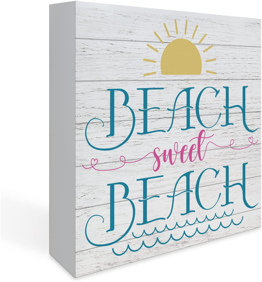 Rustic Sweet Beach Wood Box Sign, Farmhouse Beach Artwork Decor, Summer ...