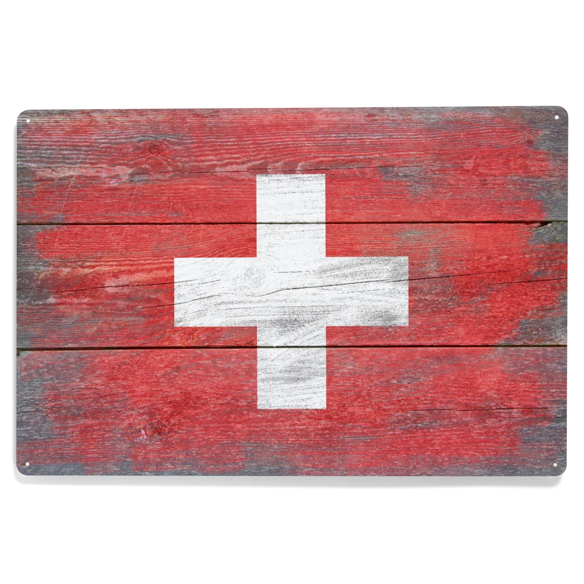 Rustic Switzerland Country Flag (12x18 Aluminum Art, Indoor Outdoor ...