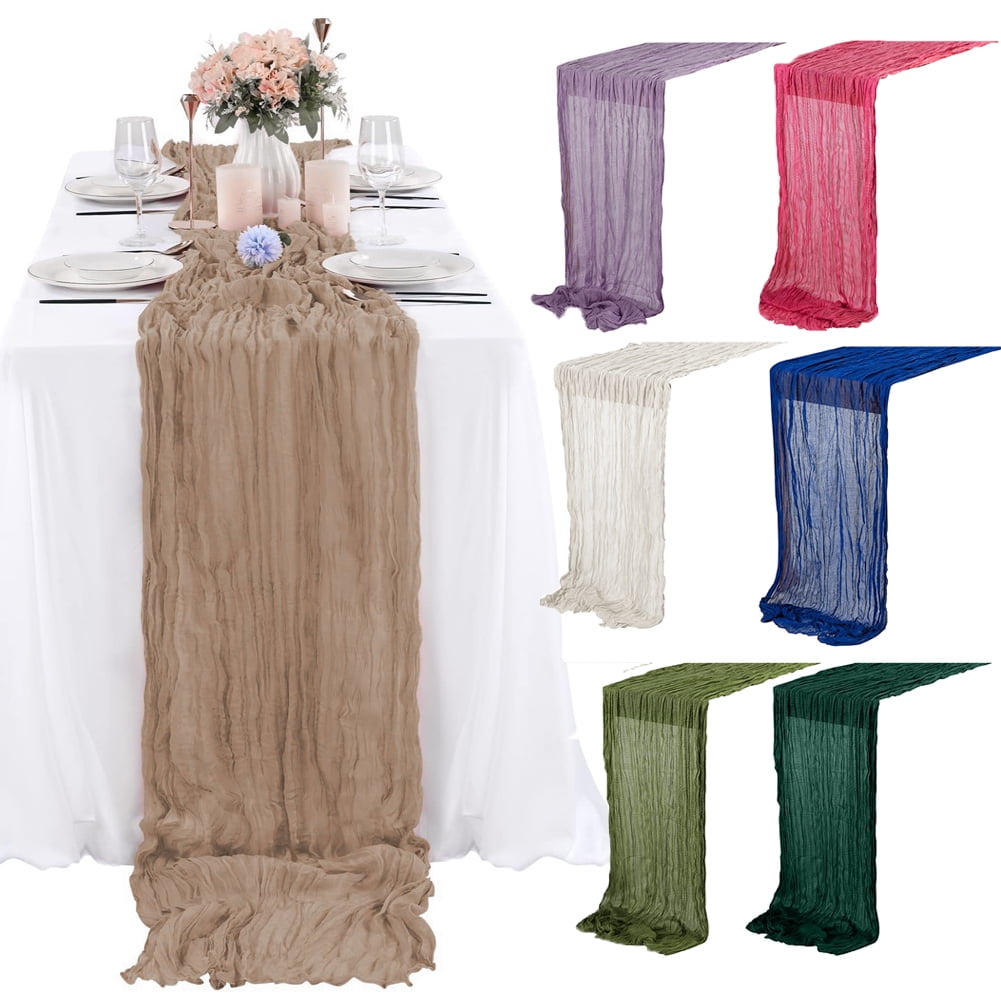 Rustic Table Runner, Vintage Gauze Tablecloth 35x71 Inches Boho ...