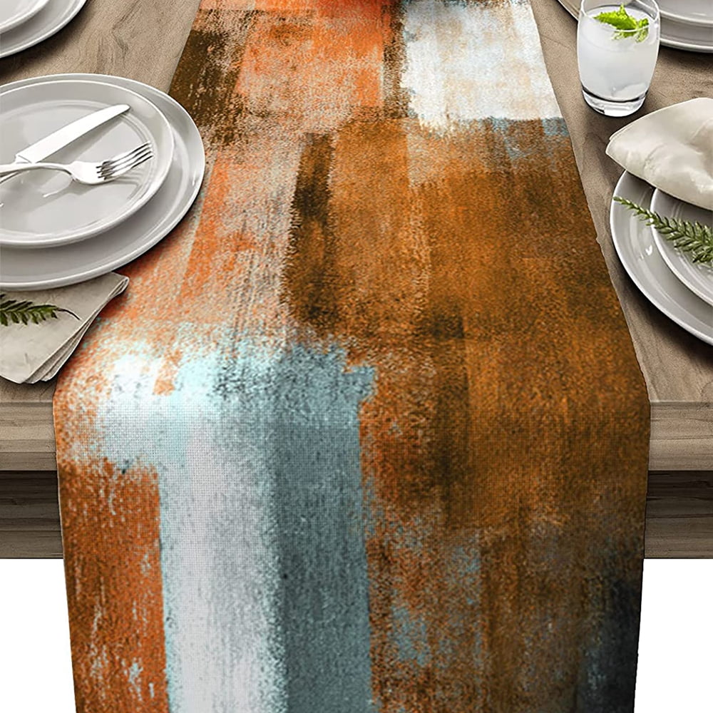 Rustic Table Runner for Kitchen Dining Table Abstract Summer Table ...
