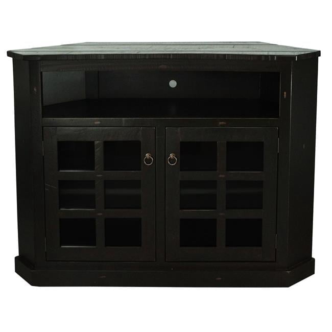 Rustic Tall Curve Corner TV Cart, Rustic Antique Black - Walmart.com