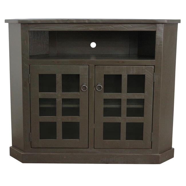 Rustic Tall Curve Corner TV Stand, Rustic Grey - Walmart.com