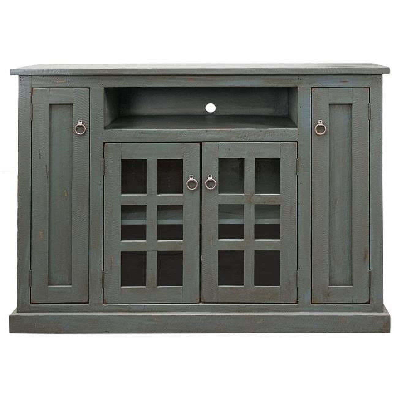 Rustic Tall TV Stand with 2 Flat Panel Doors, Rustic Dela Verria ...