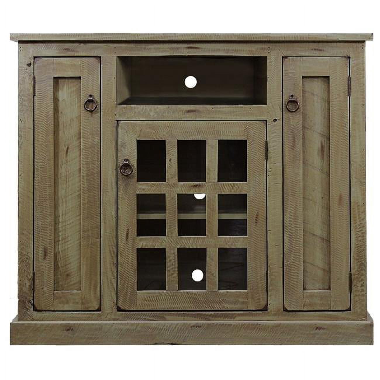 Rustic Tall TV Stand with 2 Flat Panel Doors, Rustic Dela Verria ...