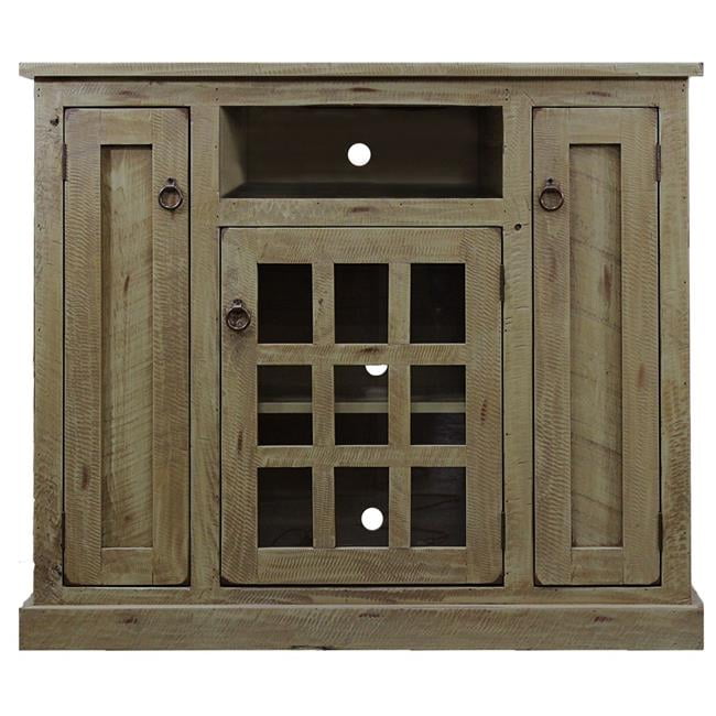 Rustic Tall TV Stand with 2 Flat Panel Doors, Rustic Red - Walmart.com