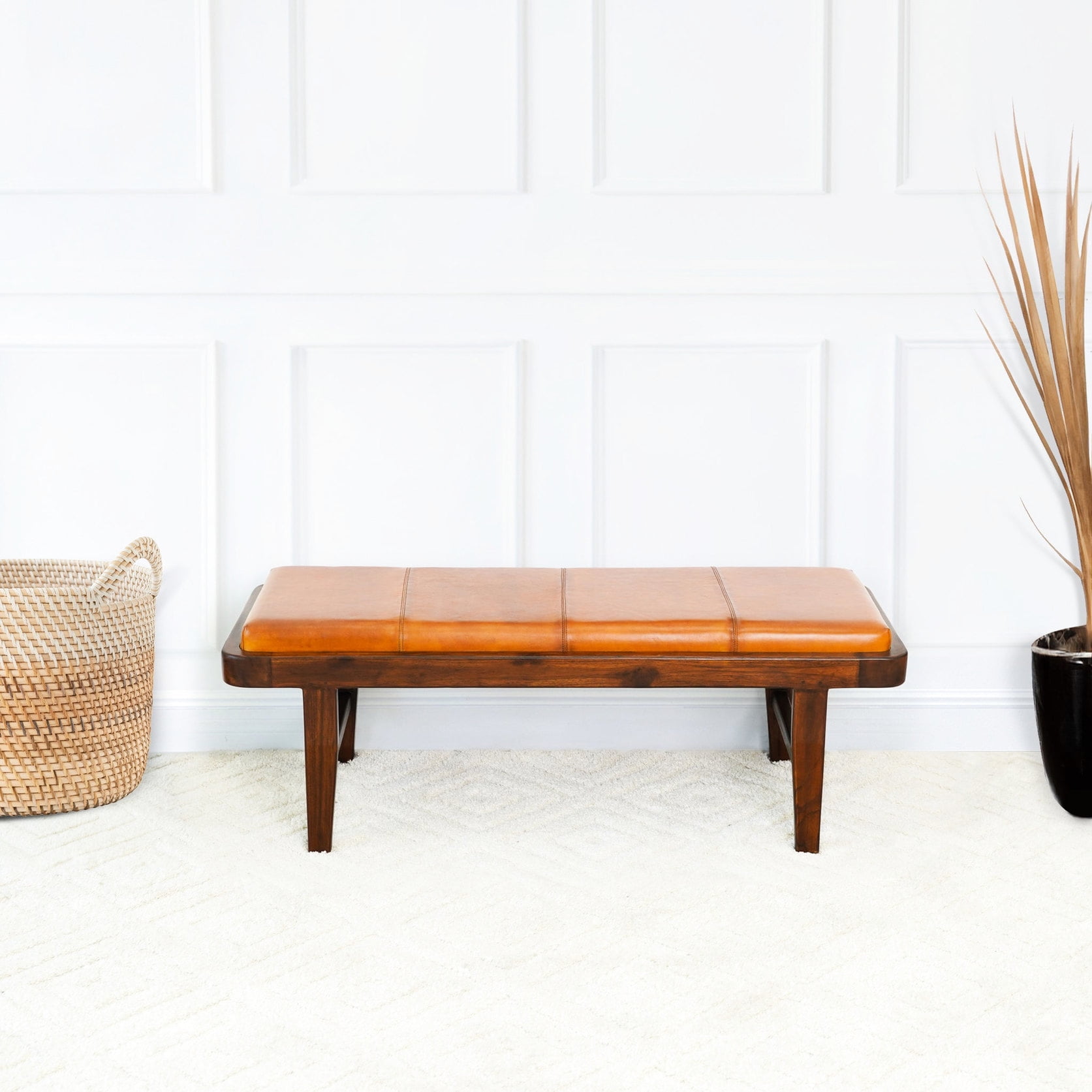 Rustic Tan Color, Solid Wood Construction - Suitable for Mid-Century ...