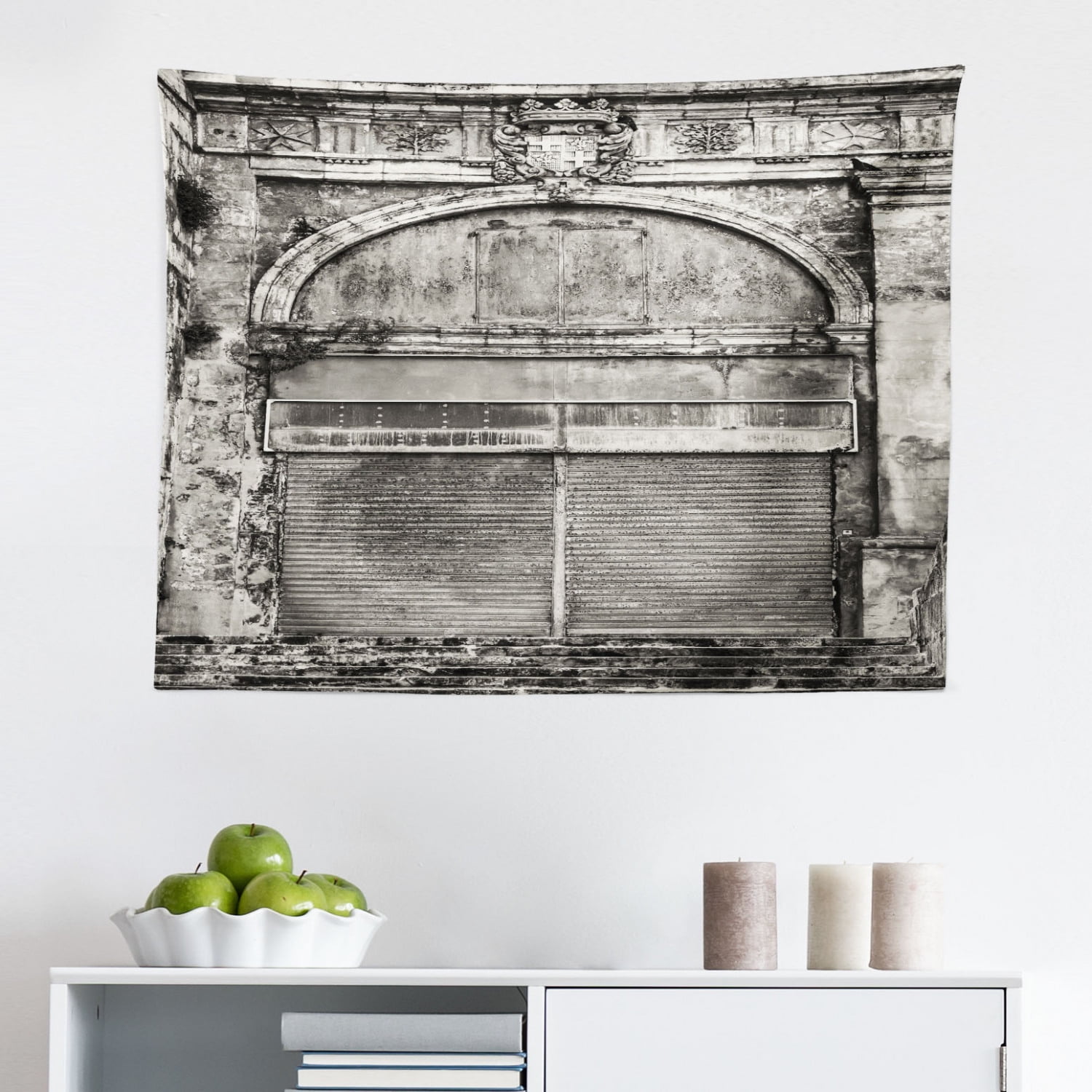 Rustic Tapestry, Photograph of a Brick Stone Rampart with Oval Gate ...