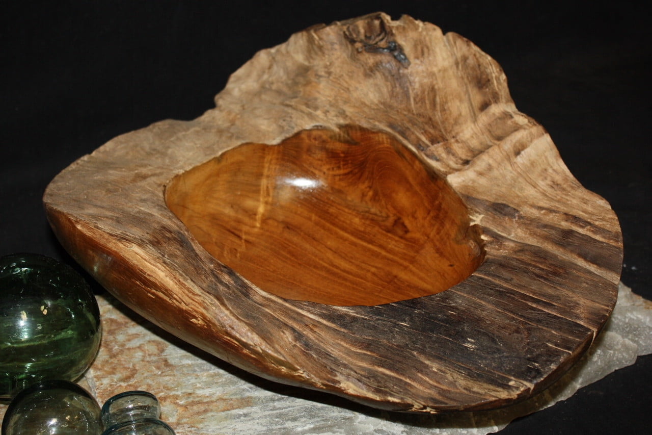 Rustic Teak Wooden Bowl 15"X16"X4" Teak Root | #HWA214 - Walmart.com