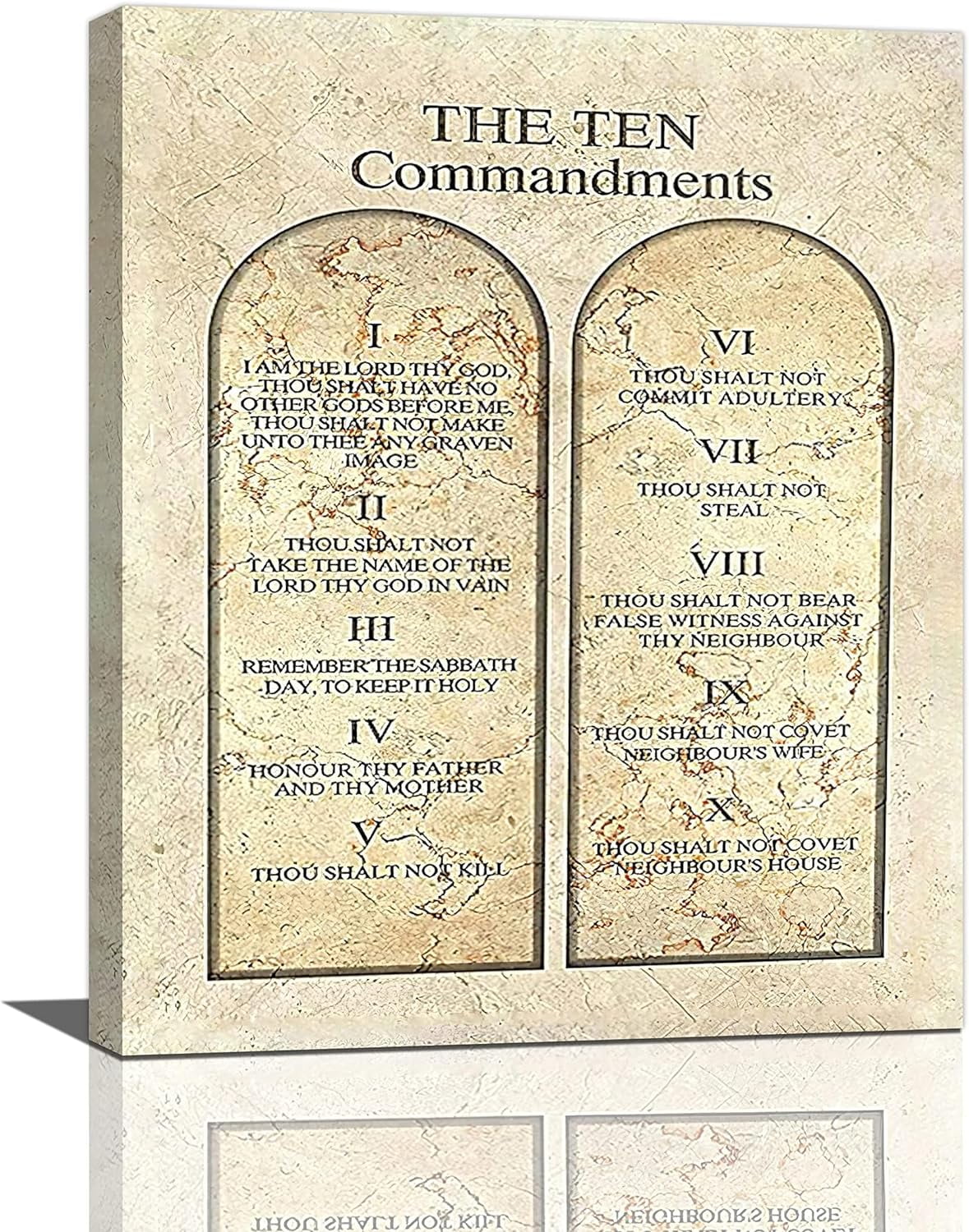 Rustic Ten Commandment Wall Art Christian 10 Commandments Wall Decor ...