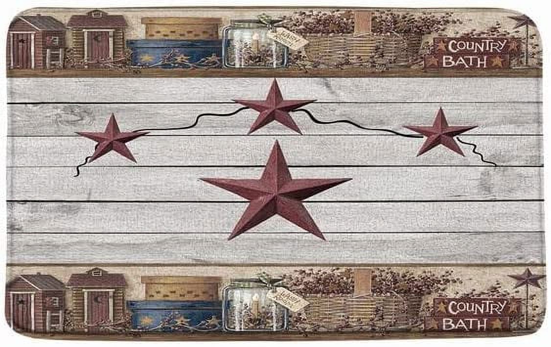 Rustic Texas Star Bath Mat Rusty Western Country Primitive Outhouse ...