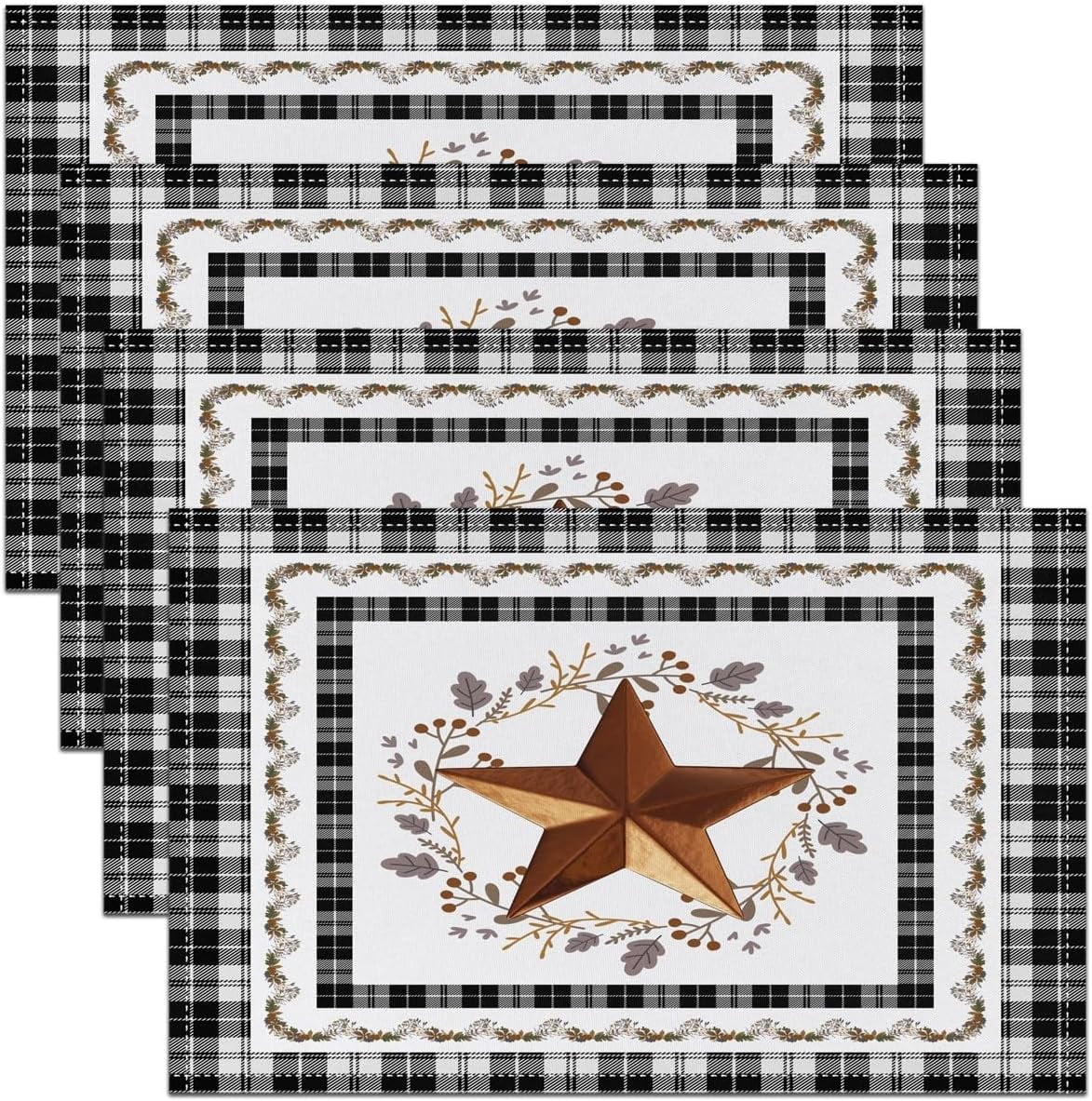 Rustic Texas Star Table Place Mats 18"x12" Western Place Mats Vintage ...